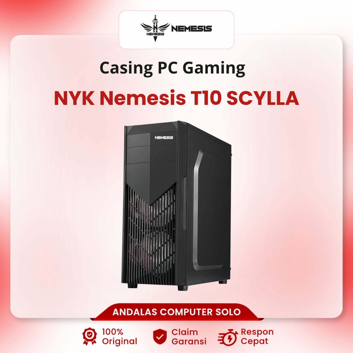 Casing PC Gaming NYK Nemesis T10 SCYLLA Black & White - Tempered Glass ...
