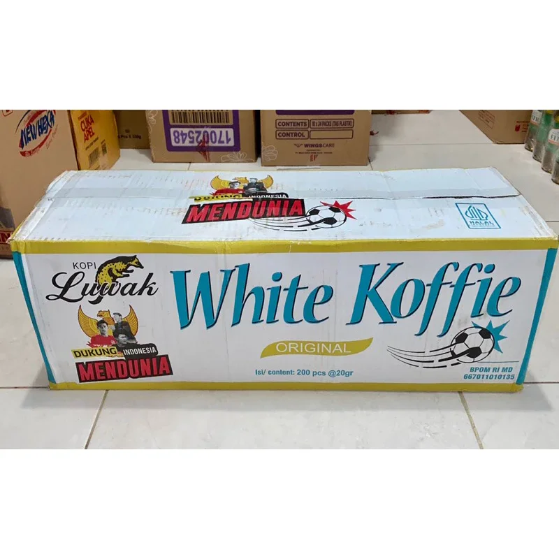1 karton - 1 dus - 1 box kopi luwak white koffie - isi 20 renteng - per ...
