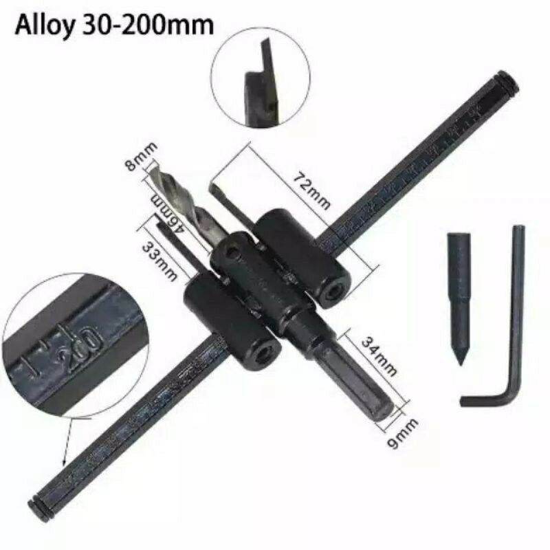 Mata Bor Jangka Pelubang Kayu Jangka Besar / Adjustable Circle Hole saw ...