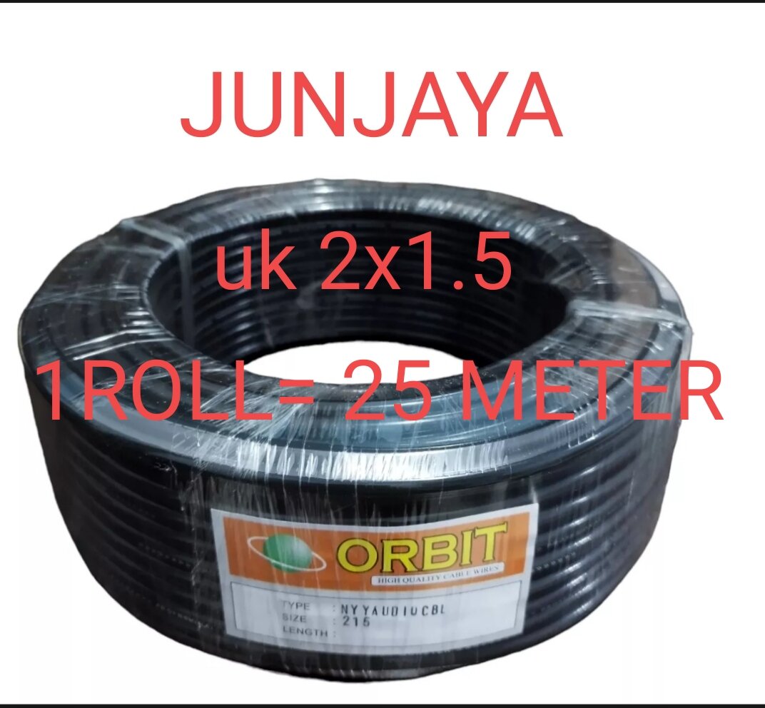 KABEL LISTRIK/AUDIO SERABUT TEBAL 2X1.5 25METER DAN 50YARD MREK ORBIT ...
