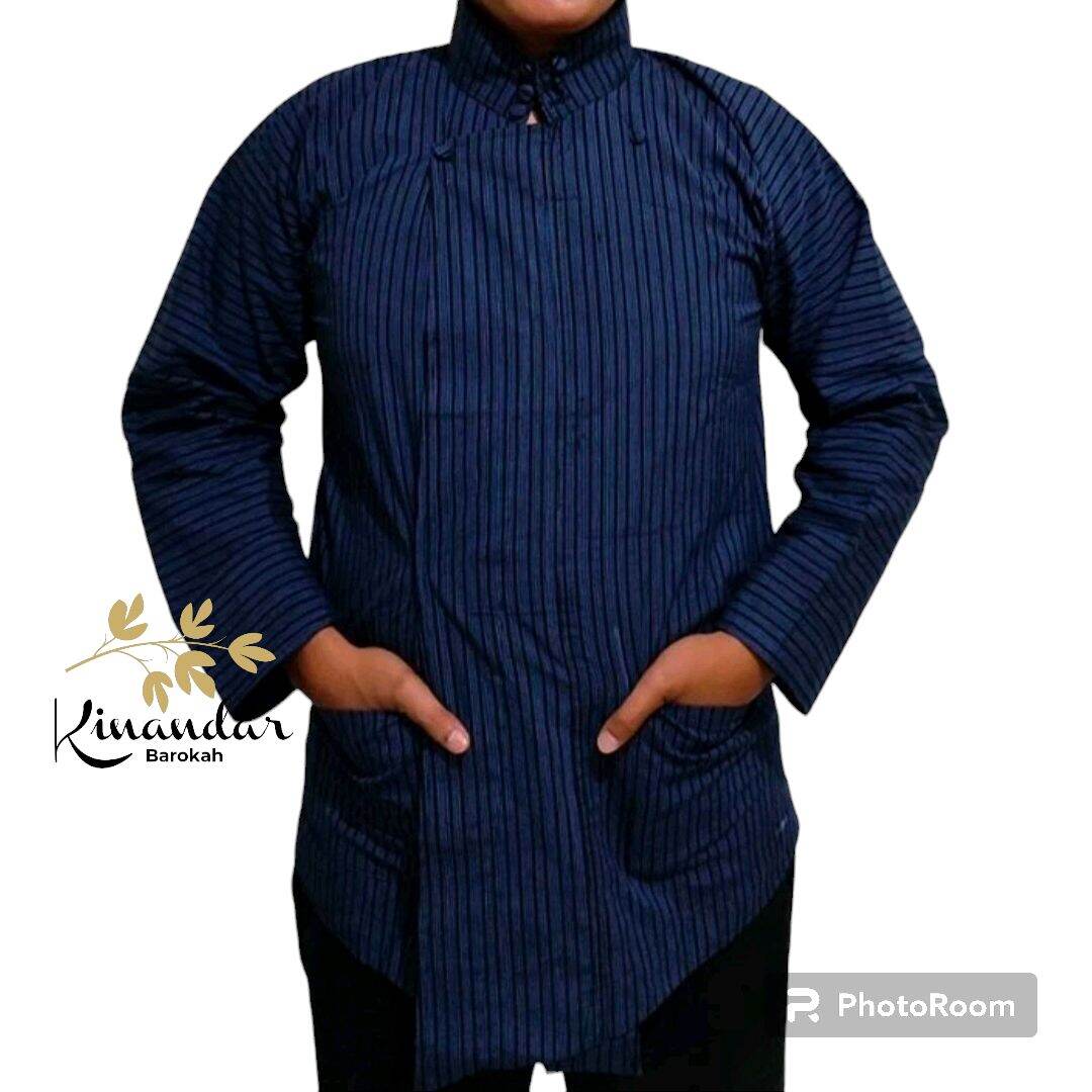Surjan Peranakan Jogja Dewasa/Surjan Lurik Biru Size Dewasa / Pakaian Adat Jawa | Lazada Indonesia