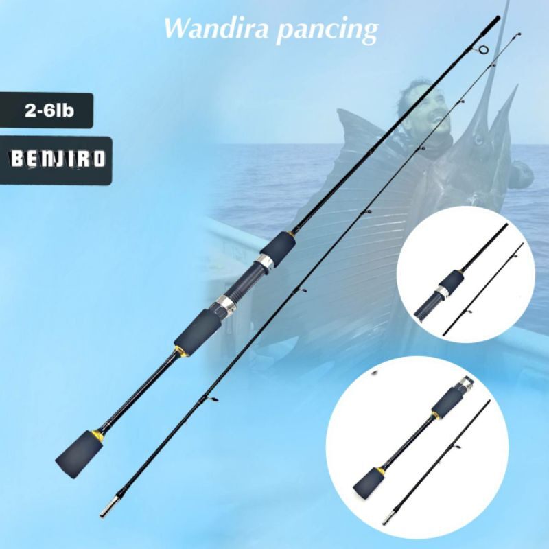 joran benjiro molly ul ultralight lentur 2-6lb bahan fiber solid anti ...