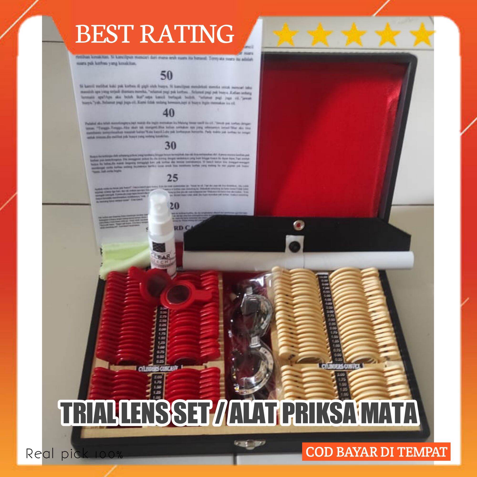 Trial Lens Alat Periksa Mata Set Lengkap Bahan Kokoh Lengkap Snellen ...