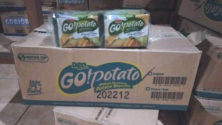 Go Potato biskuit kentang Rasa Original / Kemasan Renceng isi 20 pcs ...