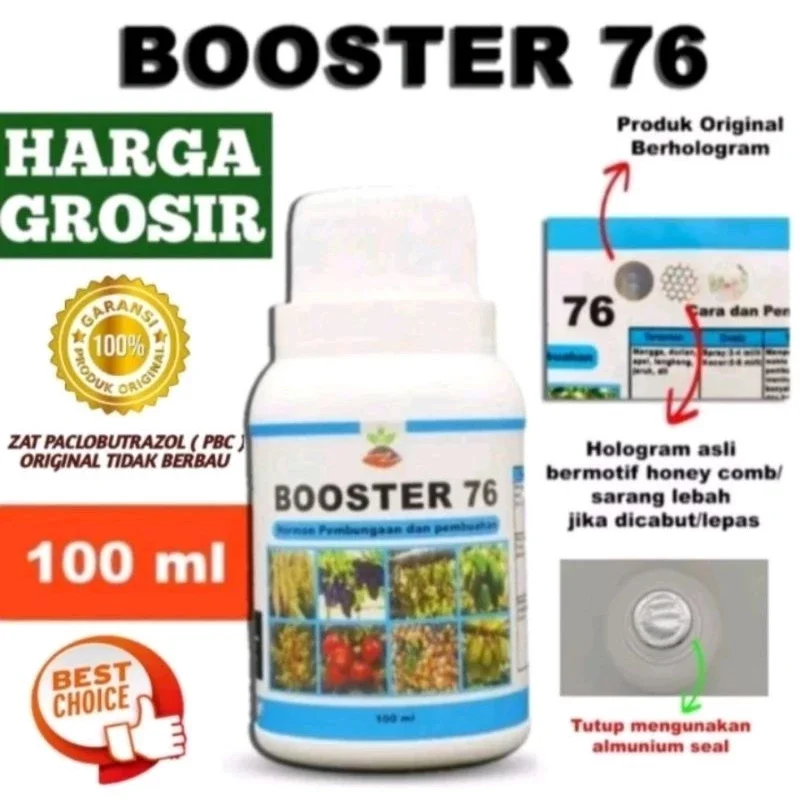 BOOSTER 76 Kemasan 100 ml / Pupuk Organik Cair Pembesar, Pelebat ...