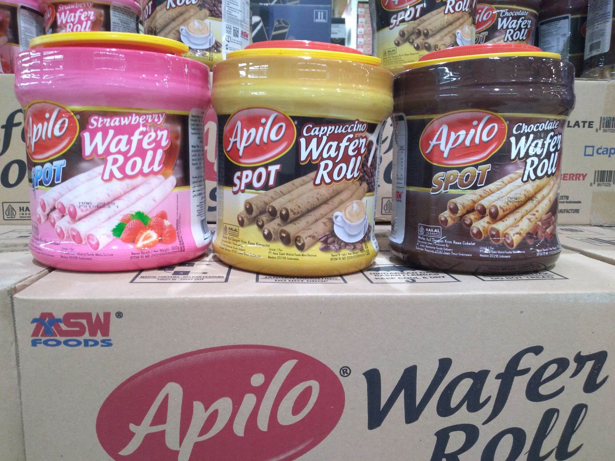 ASW Foods-Apilo Spot Wafer Roll 500gr-3 Varian Rasa-Astor Coklat Toples ...