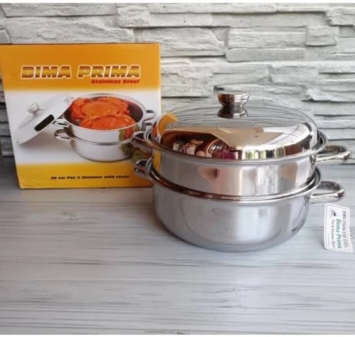 bima panci steamer prima inox premium /panci kukusan stainless | Lazada ...