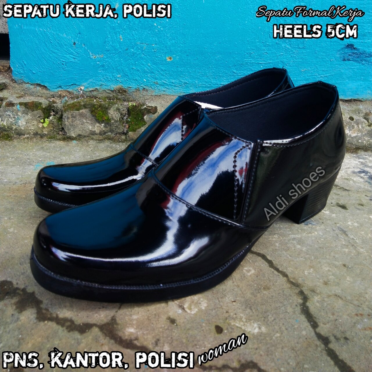 WEDGES PERSIT BHAYANGKARI SEPATU HALFBOOT PDH POLWAN KILAP SINTETIS ...