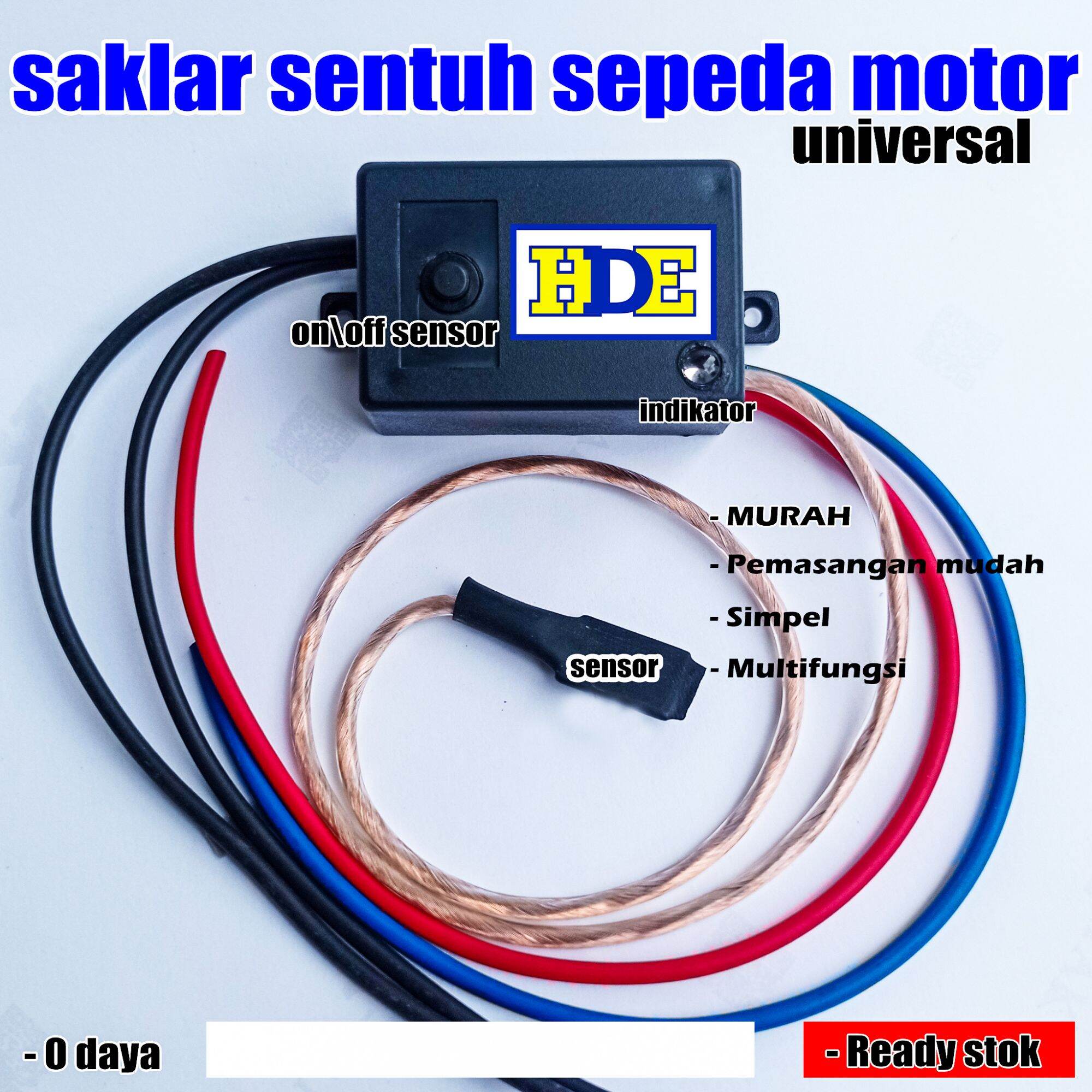 pengaman sepeda motor sensor sentuh universal model ON | Lazada Indonesia