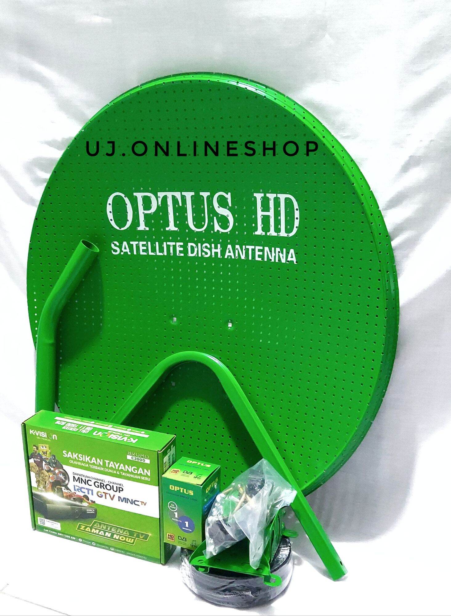 Parabola optus hijau lubang 60 cm Full set paket receiver kvision bromo ...