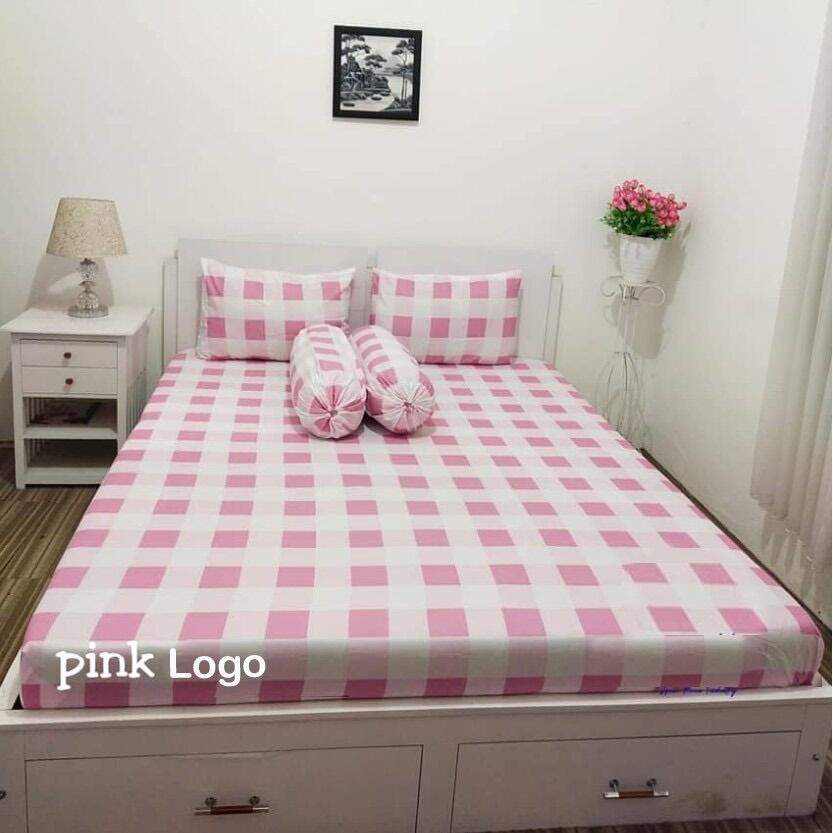 Sprei Kotak Pink / Seprai Kotak-kotak / Sprei Aesthetic | Lazada Indonesia