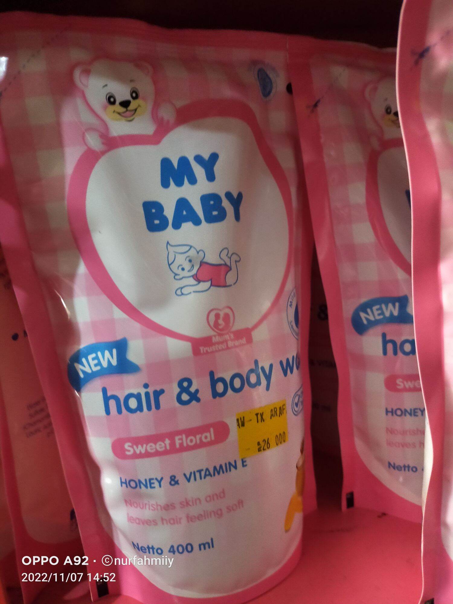 My Baby Milk Bath & Shampoo Refil 400 ml all varian Sweet Floral Pink ...