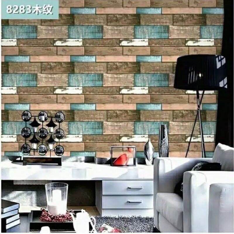 Wallpaper Dinding Kayu Serat Halus 9m 10m X 45cm Lazada Indonesia