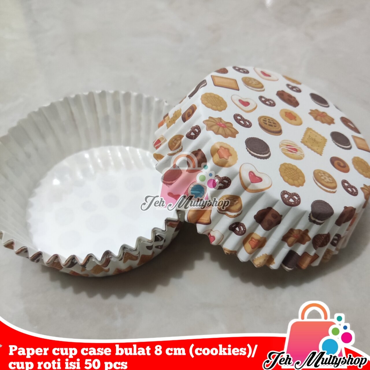 paper cup case laminasi bulat 8 cm (cookies) / cup roti isi 50 pcs ...