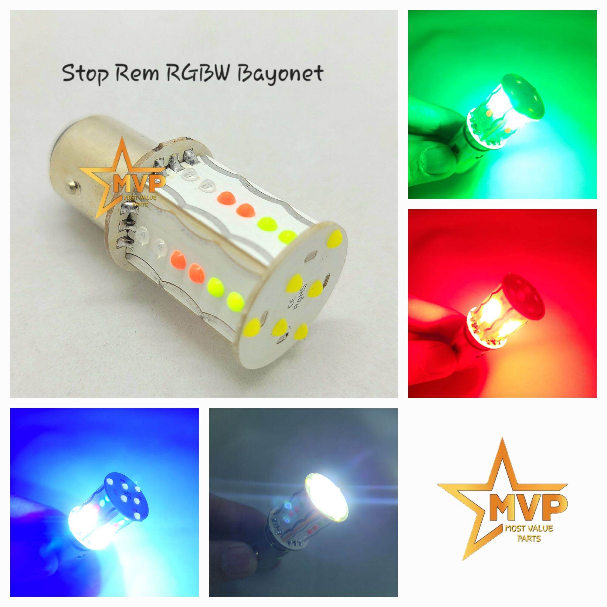 Lampu Stop Rem RGBW 30 Mata LED Bayonet Kedip dan Jalan 2 Mode Flash ...