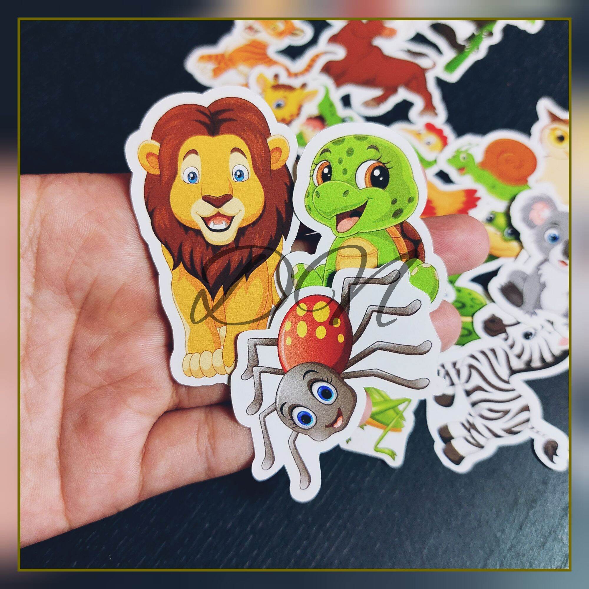 stiker lucu hewan chibi sticker glossy gambar hewan cute isi 18pcs ...