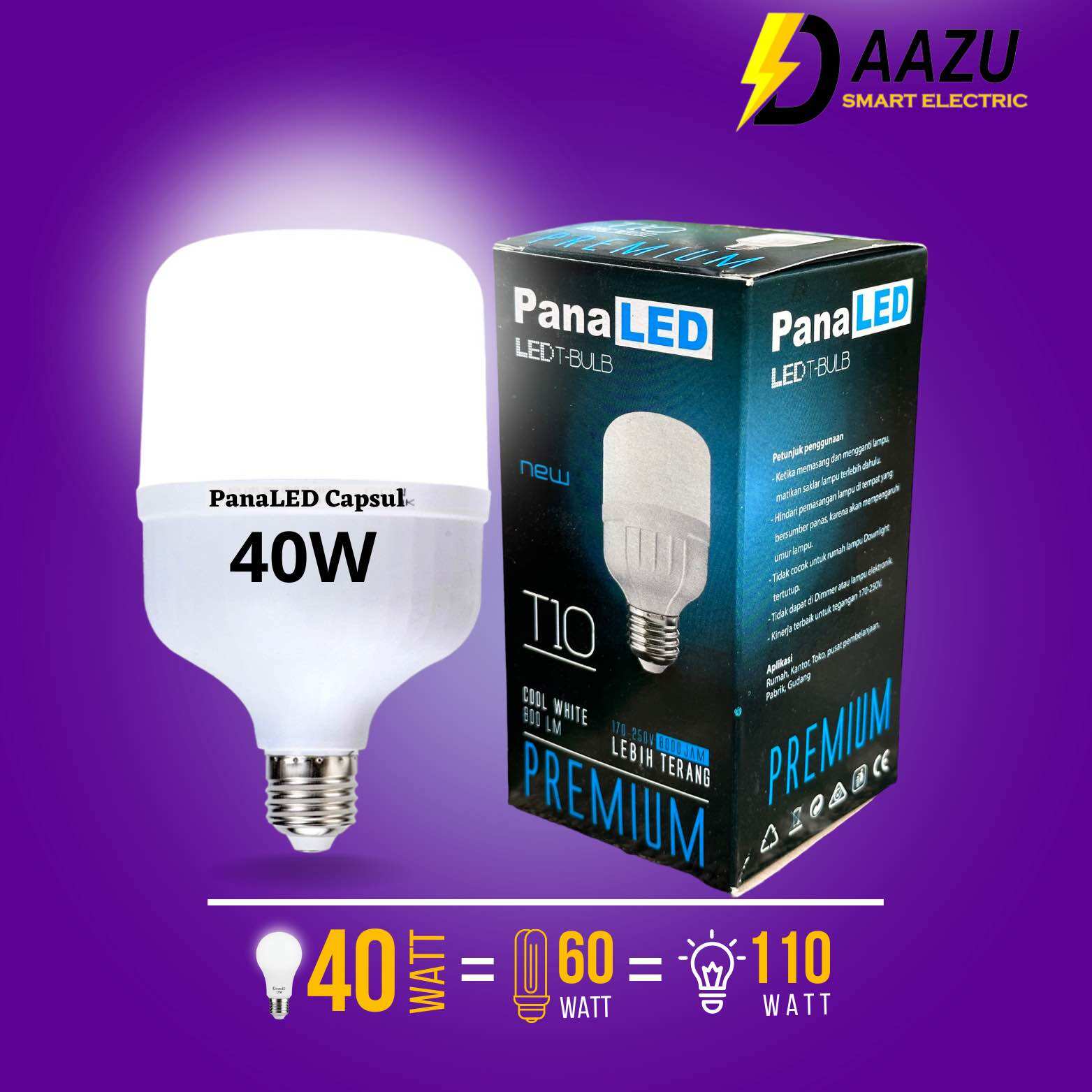 PANALED BY LUBY 40 WATT - LAMPU BOHLAM LED BULB 5W 10W 15W 20W 30W 40W ...