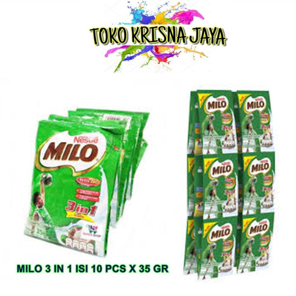 NESTLE MILO 3 IN 1 SACHET MINUMAN COKELAT NETTO 10 PCS X 35 GR | Lazada ...