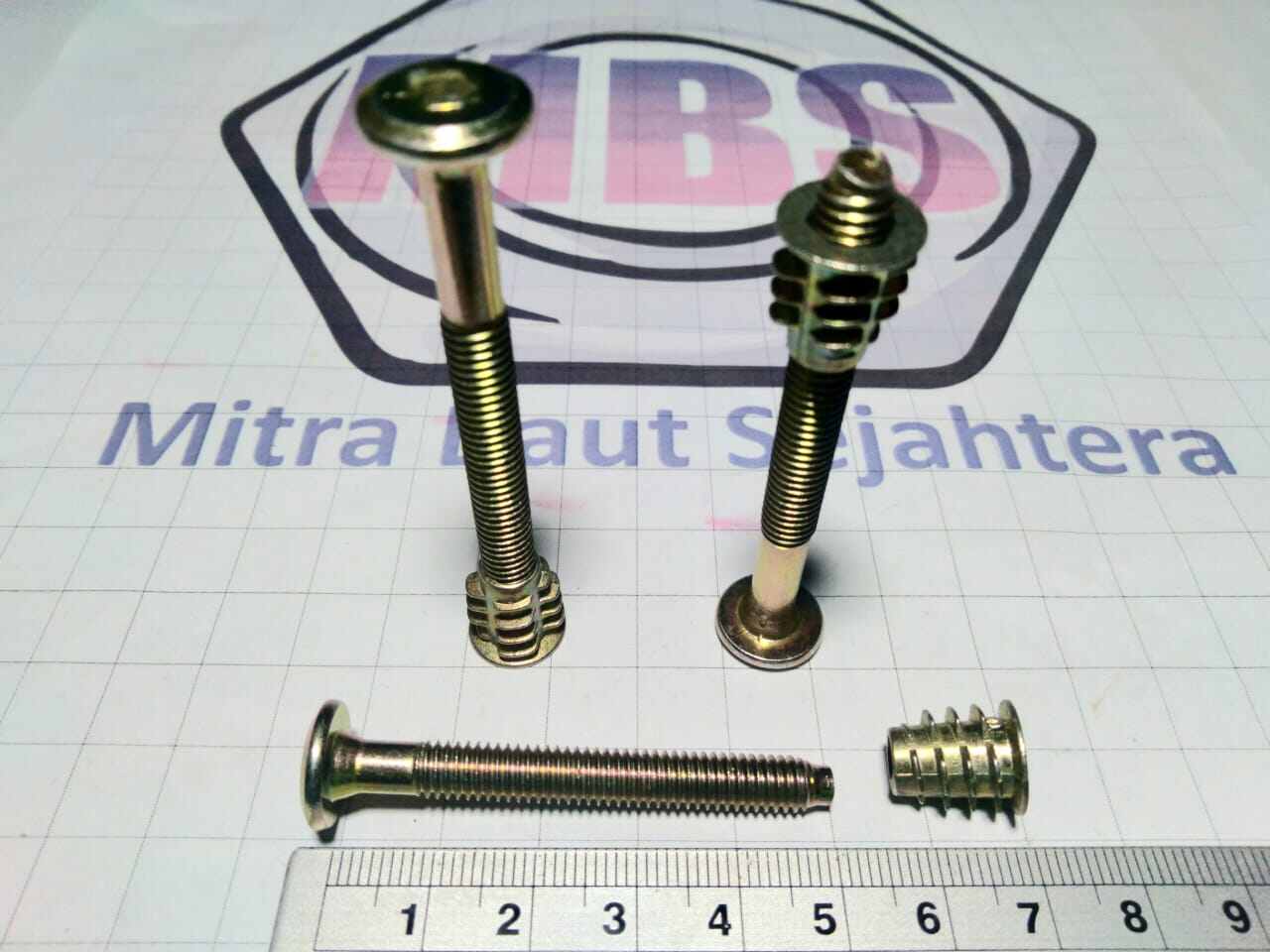 Baut jcbc M6 x 50 Kuning Mur nanas OE / Furniture/ Mebel / Dipan ...