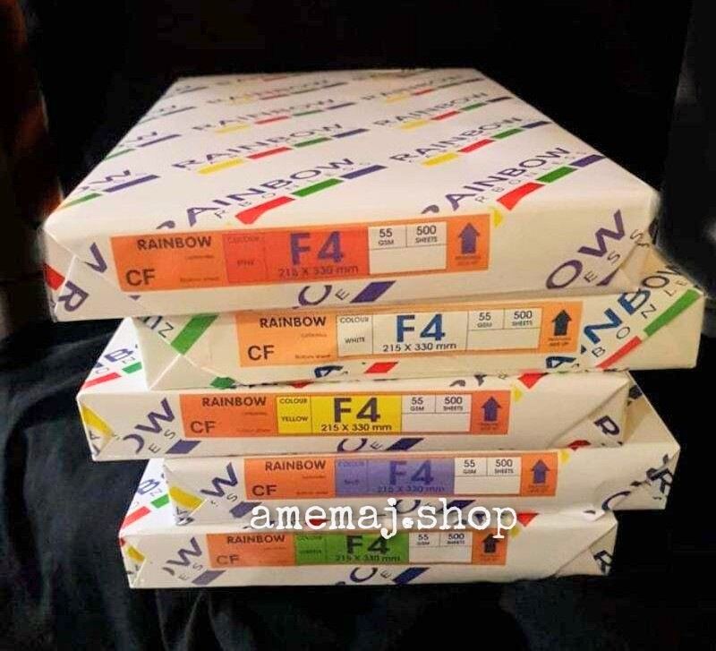 Kertas NCR F4 Top Middle Bottom 55g gsm - Kertas NCR Rainbow - Carbonless Paper | Lazada Indonesia