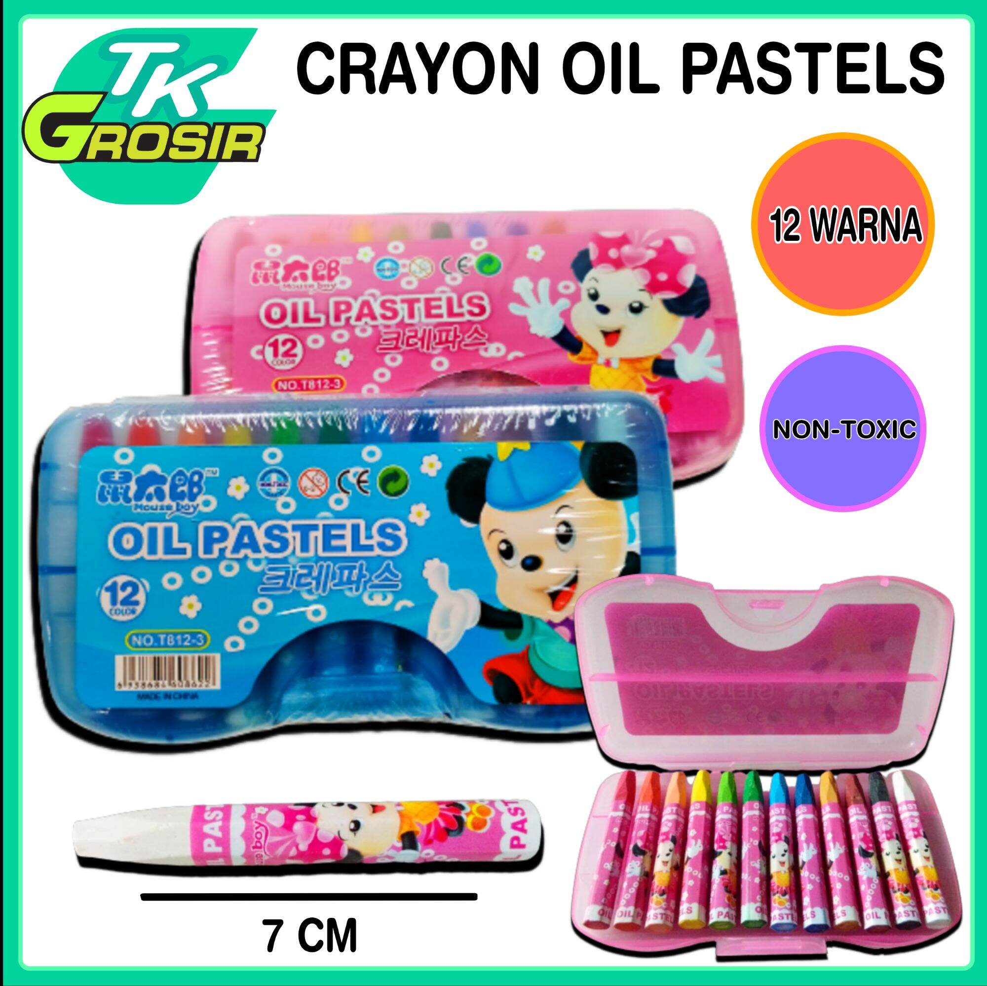 crayon/krayon 12 warna /crayon oil paste/crayon murah | Lazada Indonesia