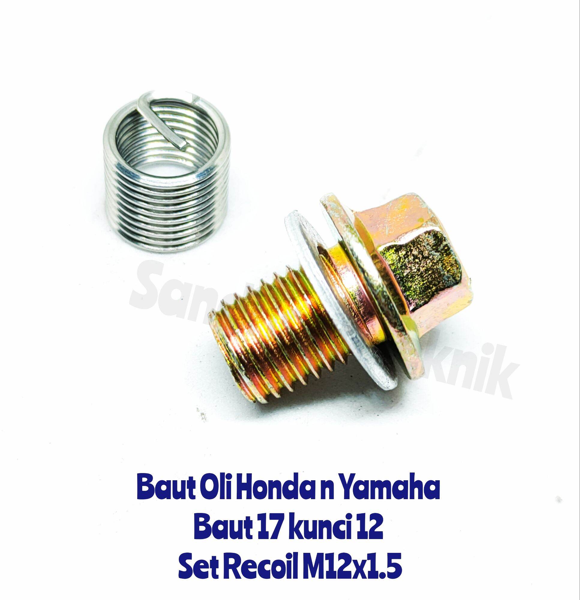 Baut Oli Honda n Yamaha Baut 17 kunci 12 Set Recoil M12x1.5 | Lazada ...