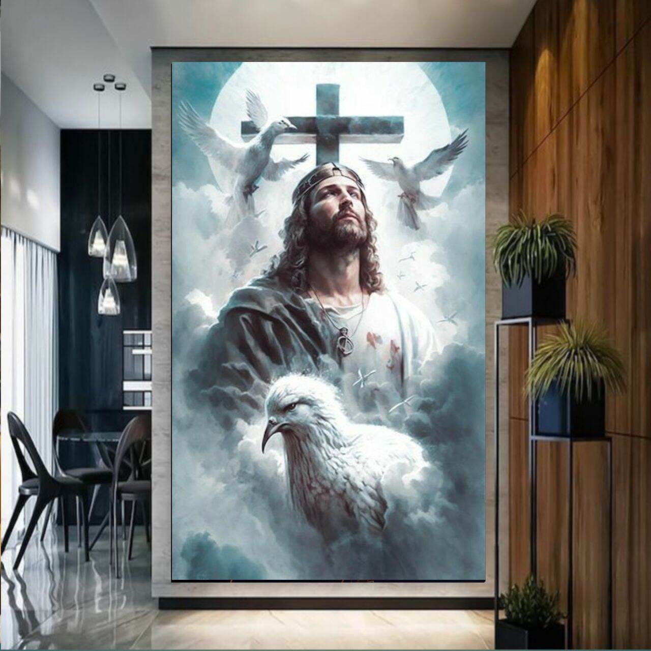 poster cetak jumboh, hiasan dinding, gambar Tuhan Yesus, poster cetak ...