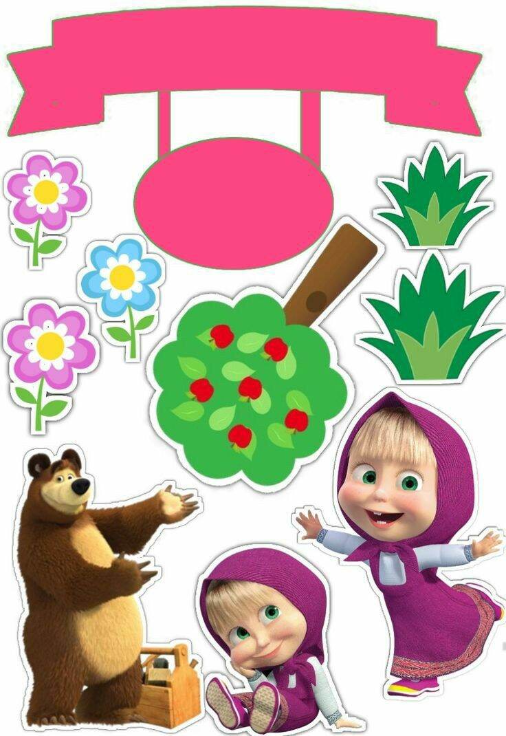 Topper cake kue marsha beruang bisa request nama dan ucapan | Lazada ...