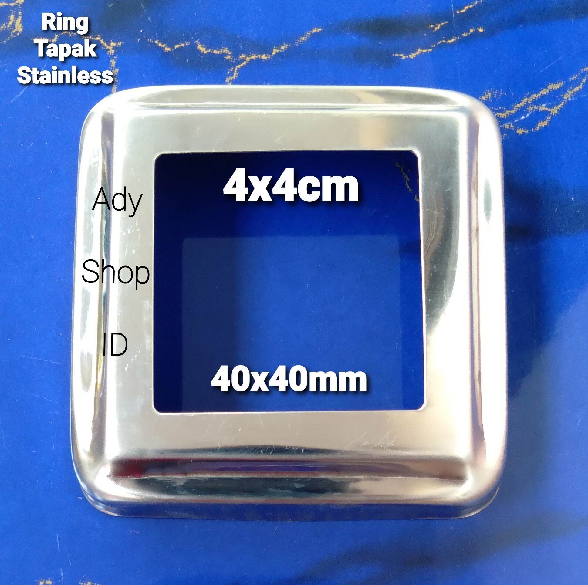 Ornamen holo hollow stainless ring tapak ukuran lobang 4x4cm / 40x40mm ...