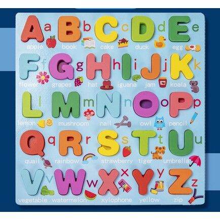Mainan Edukasi Anak Puzzle Kayu Abjad Macaron Alphabet ABC Huruf Besar ...