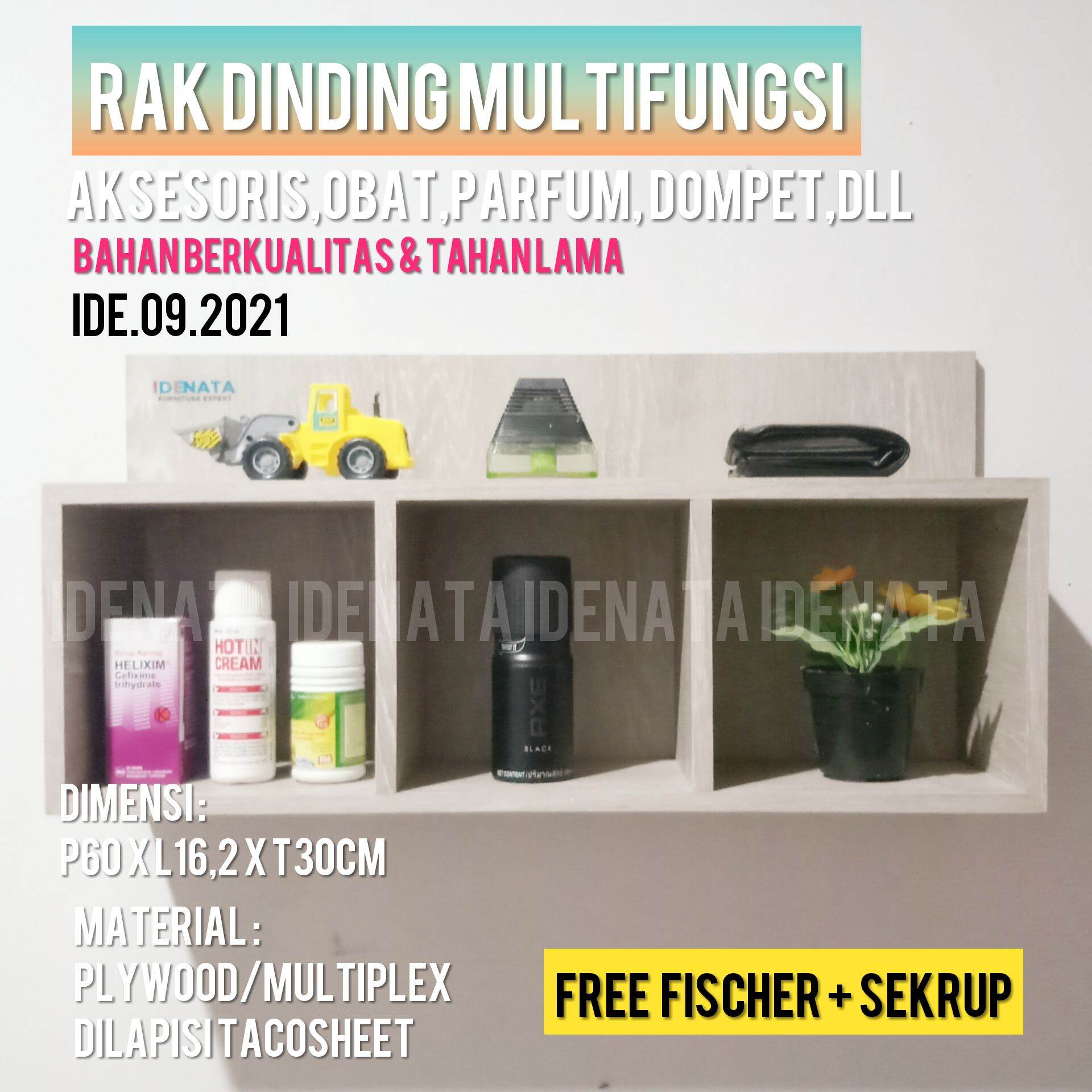 RAK DINDING AMBALAN DINDING WALL SHELVING BOX MUTLIFUNGSI IDENATA ...