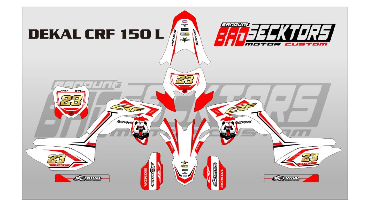 DECAL HONDA CRF 150 L MOTIF GRAFIS MERAH PUTIH | Lazada Indonesia