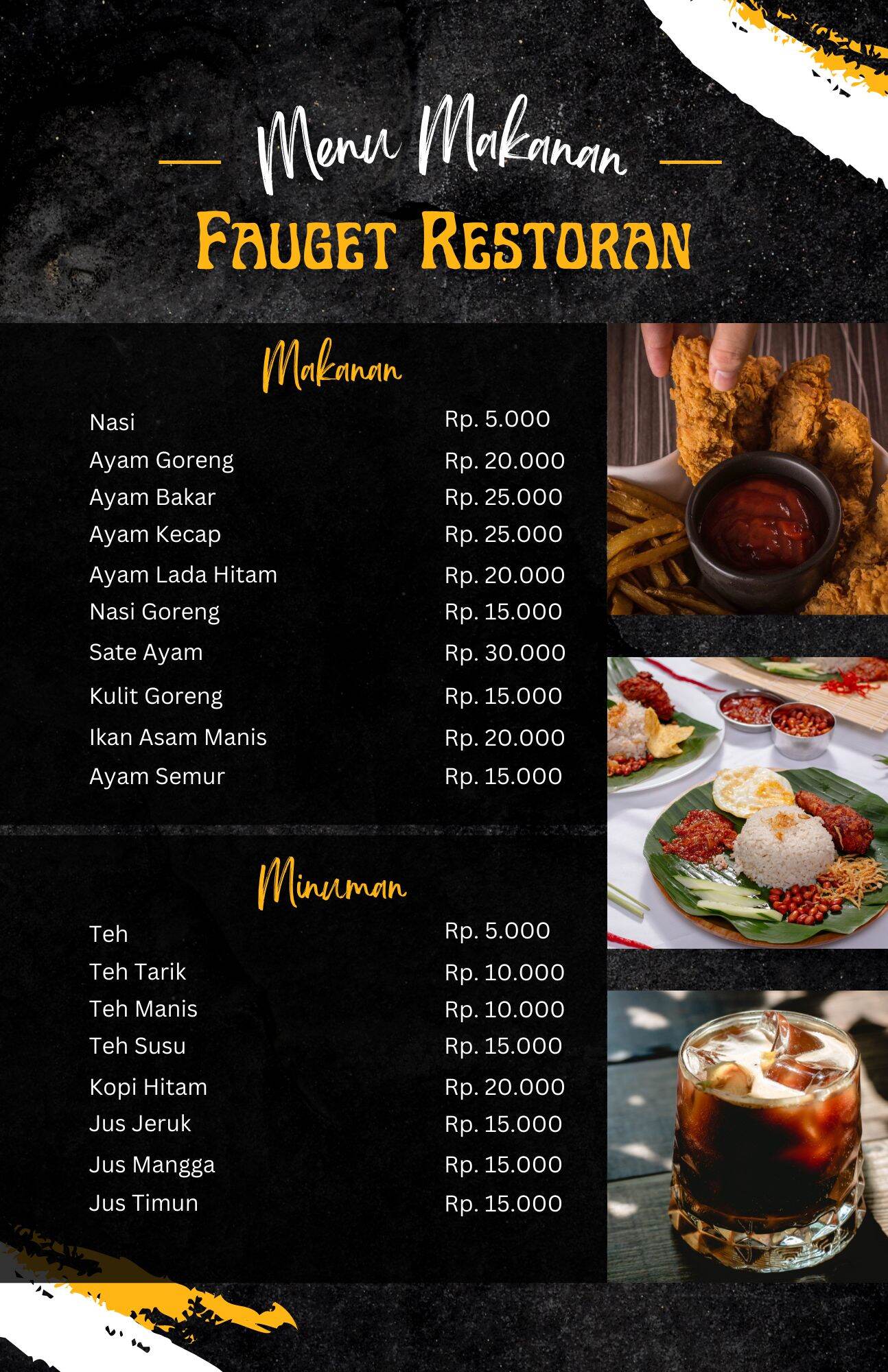 Cetak daftar harga. Cetak daftar menu | Lazada Indonesia