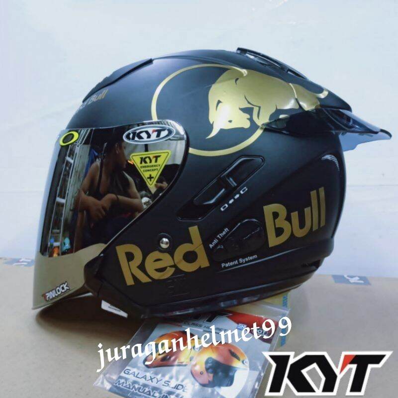 helm half face KYT galaxy paket ganteng Red bull helm half face paket ...