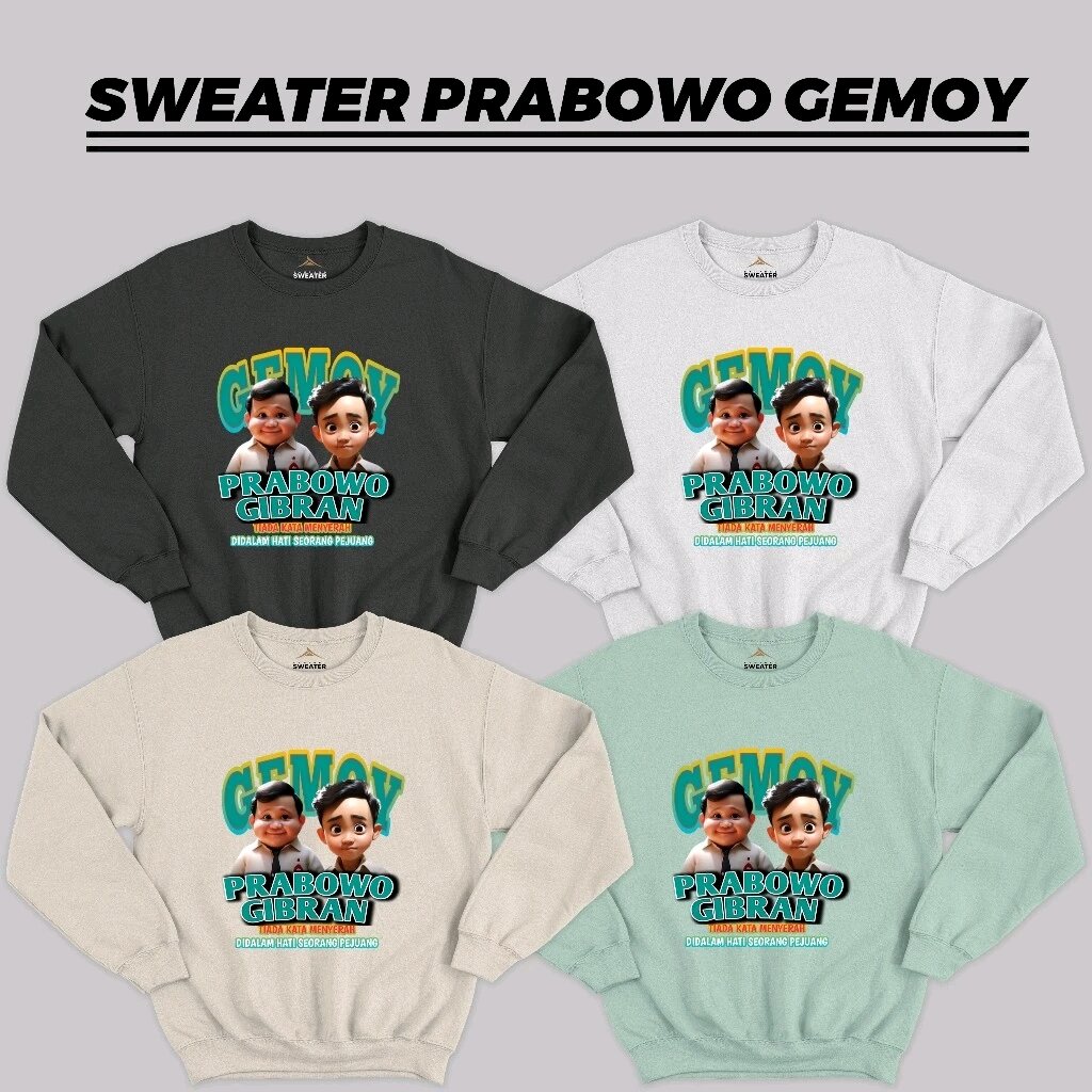 SWEATER PRABOWO GIBRAN GEMOY UNISEX BAHAN FLEECE SABLON PRINTING DTF ...
