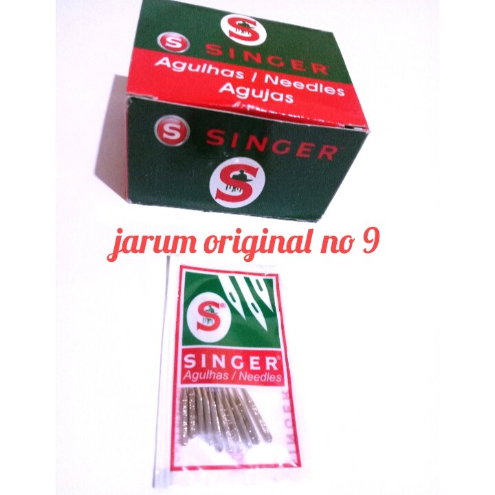 jarum nomor 9 kain tipis mesin jahit butterfly singer dan portable ...