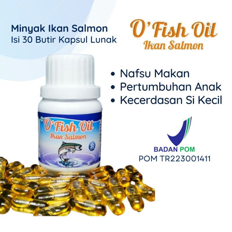 O FISH OIL 30 Kapsul | Minyak Ikan Salmon Omega 3 Squalene | Salmon ...