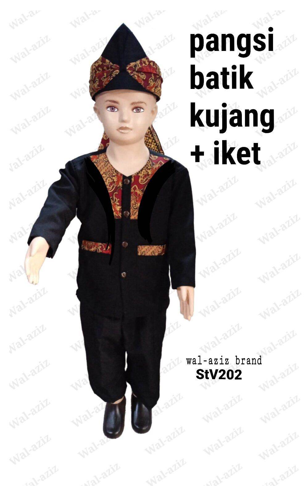 SET pangsi seragam SD PAUD dan iket kepala batik kujang merah polet ...