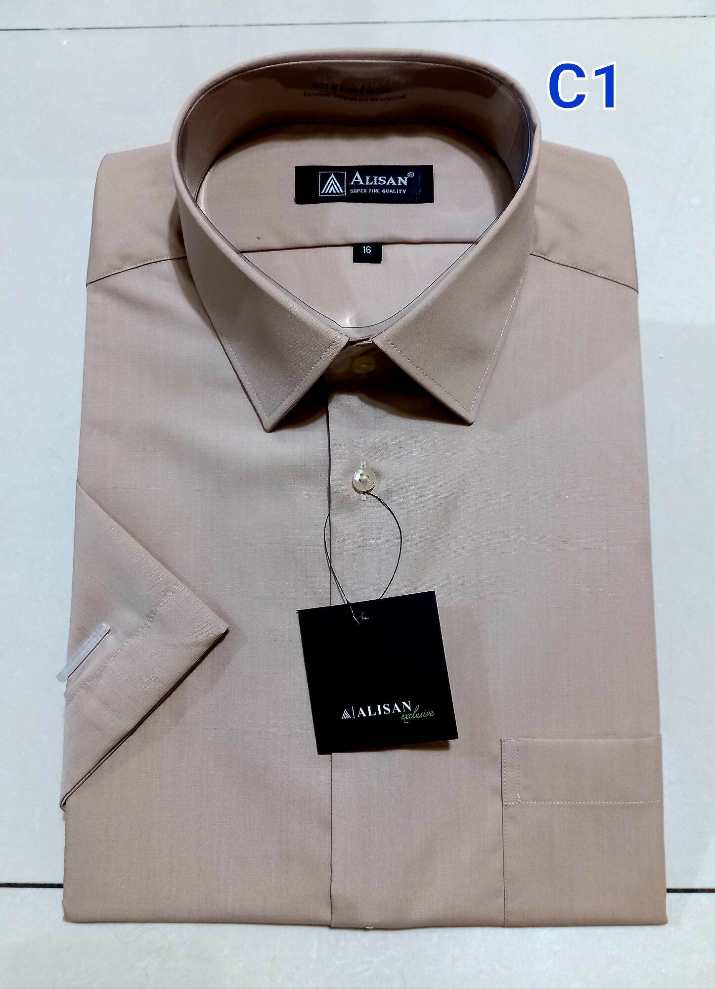 Alisan Kemeja Pria Polos Biru B1 Slim fit Lengan Pendek Alisan | Lazada ...