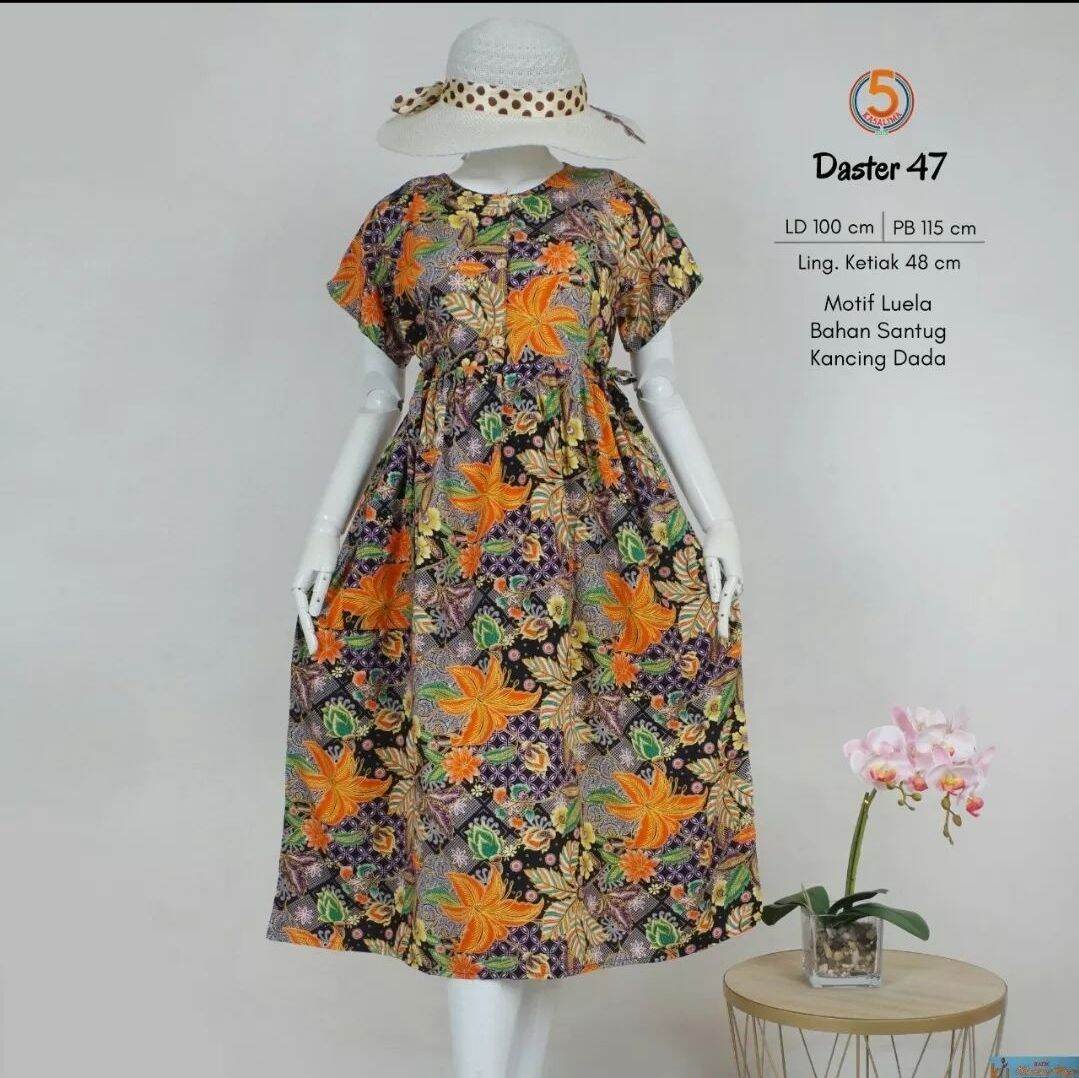 Fashion Daster Batik Kencana Ungu Ds 47 Kub Luela Label Biru | Lazada ...