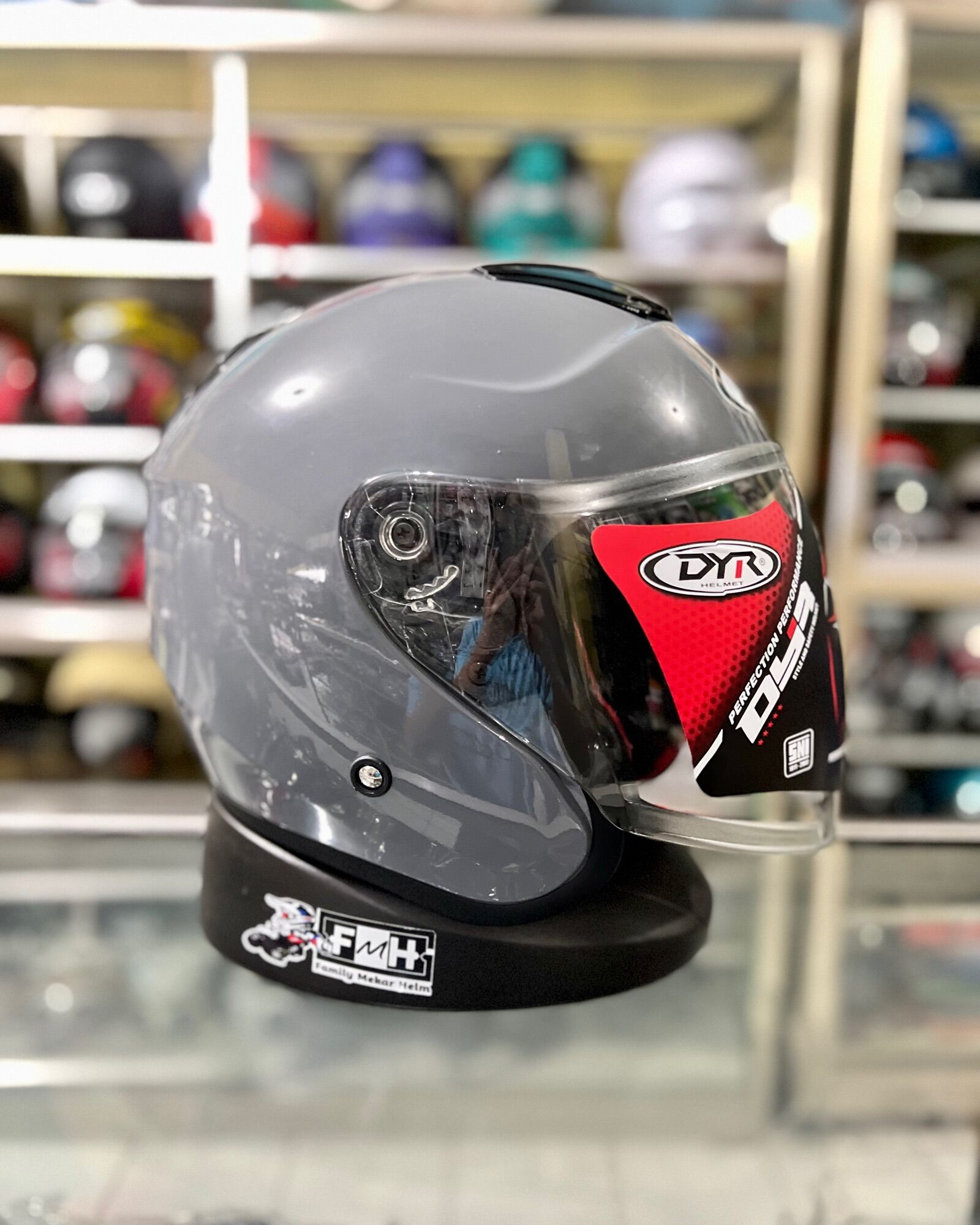 HELM KYT KYOTO WARNA ABU ABU MERK DYR HELM HALF FACE MURAH | Lazada ...