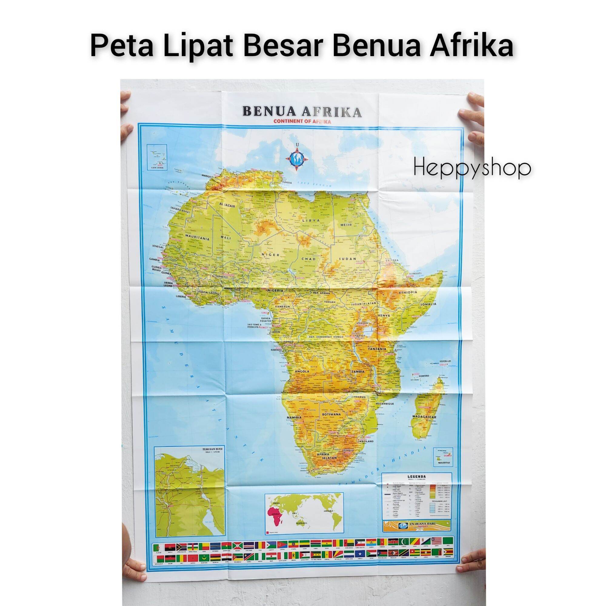 Peta Lipat Besar Benua Afrika | Lazada Indonesia