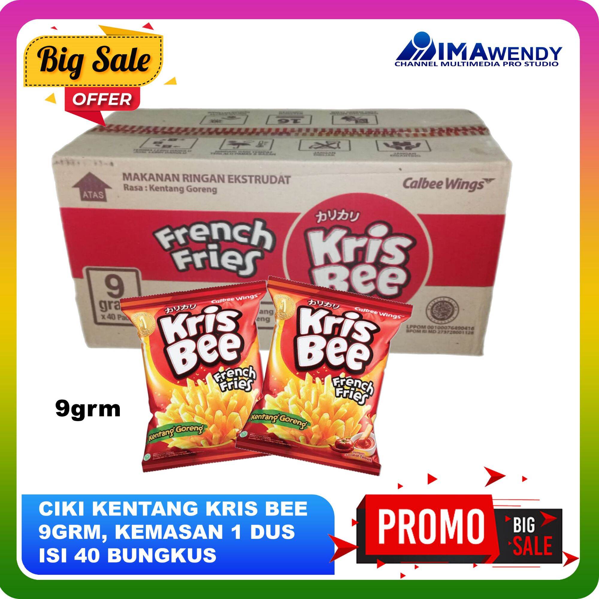Snack kentang Goreng KRIS BEE 9gr Kemasan 1 Dus isi 40 Bungkus | Lazada Indonesia