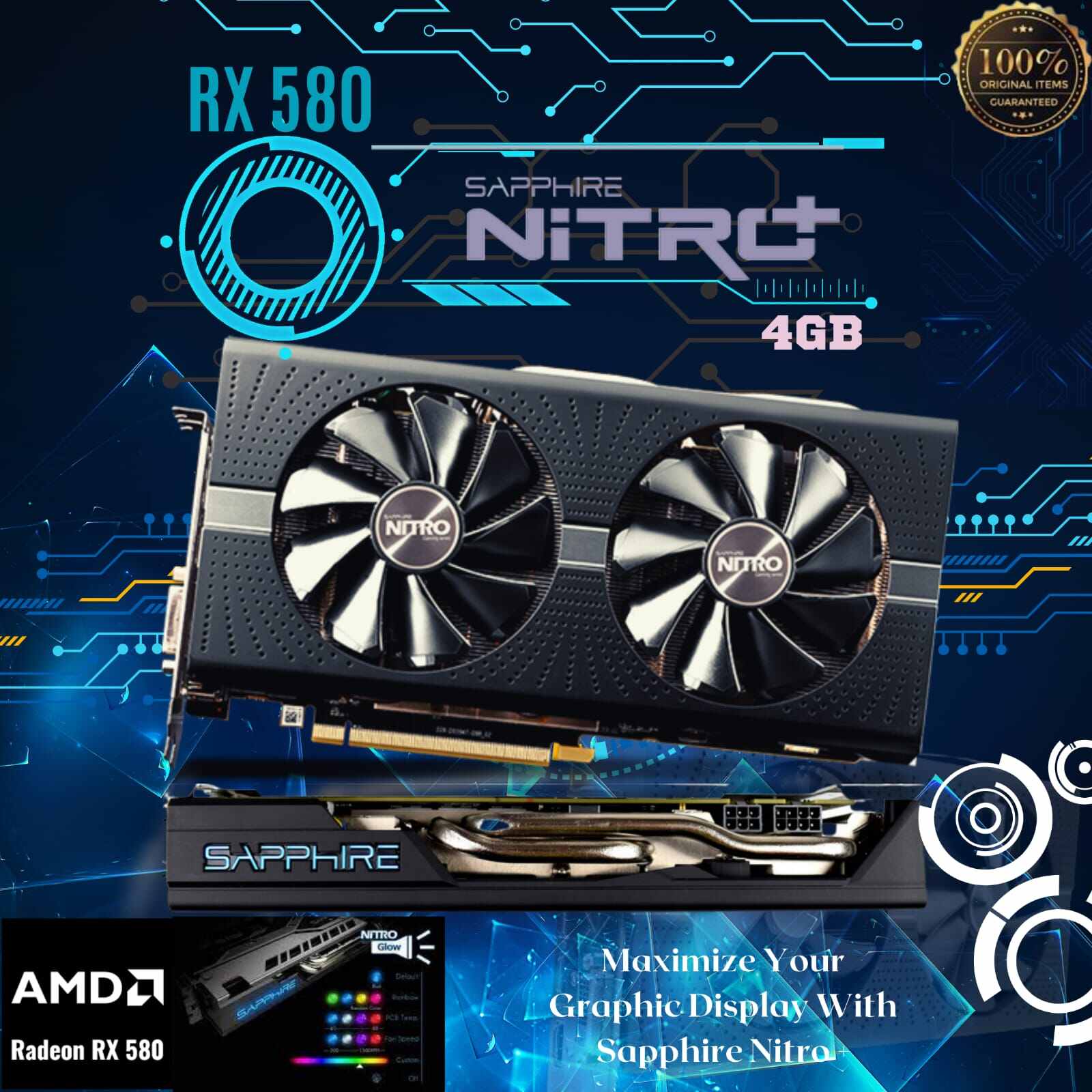 RX 580 Sapphire Nitro+ 4GB VGA | Lazada Indonesia