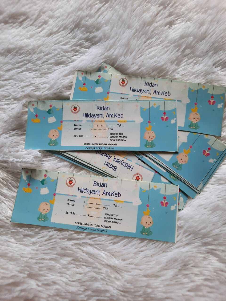 Label Obat (100pcs) , sticker Obat Custom Nama , Etiket Obat, Buku obat ...