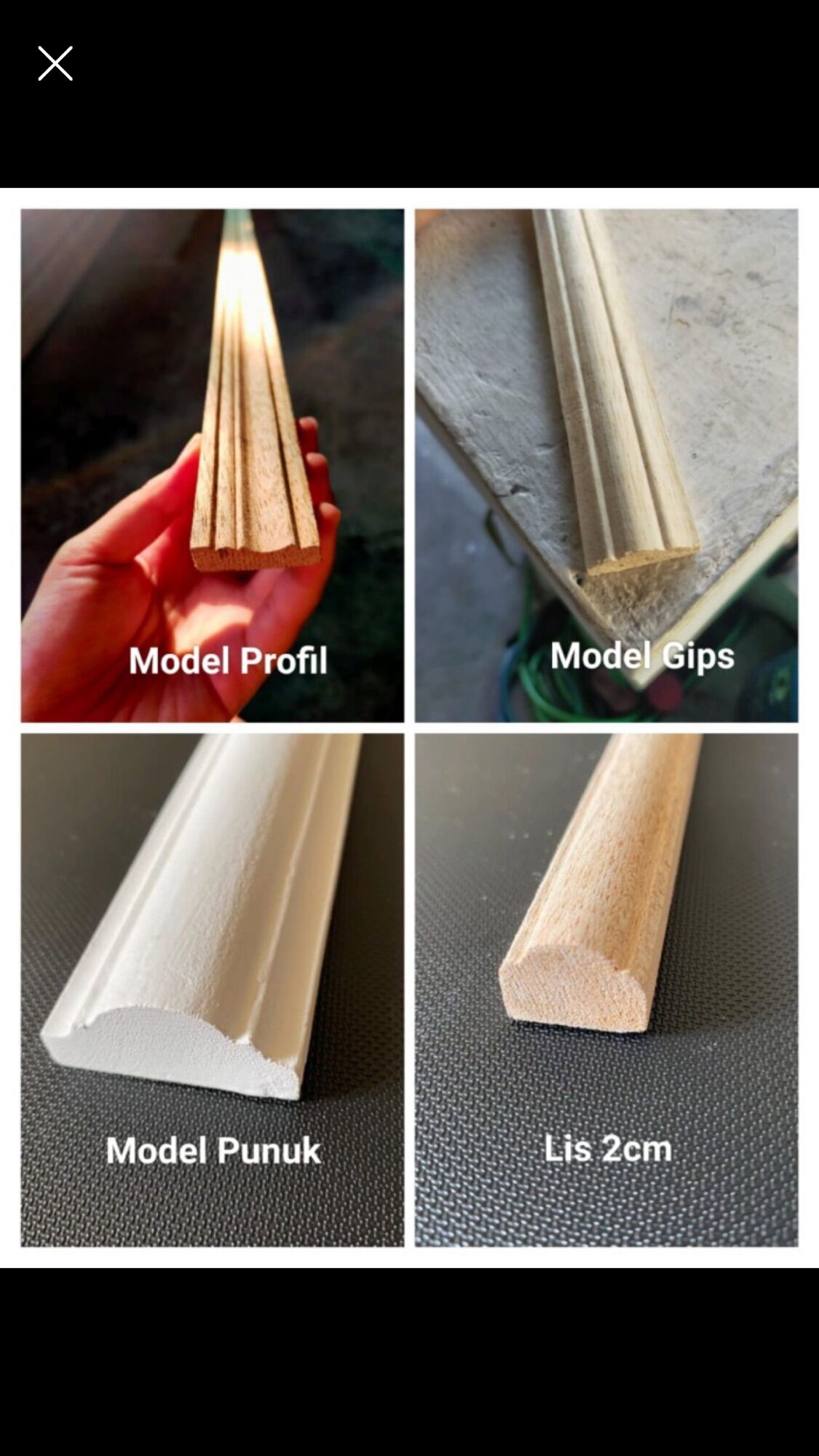 Wall Moulding kayu 1 set ukuran 3x3m - Lis Dinding Profil | Lazada ...