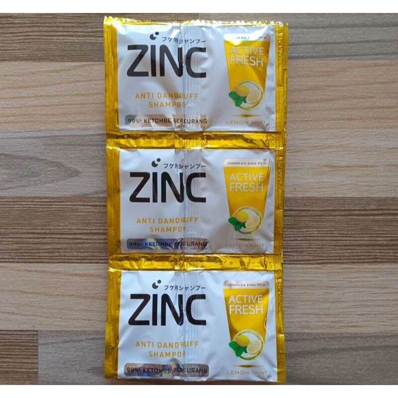 shampo zinc sachet 10 ml 1 renteng 12 sachet atau 24 pcs x 5ml | Lazada ...