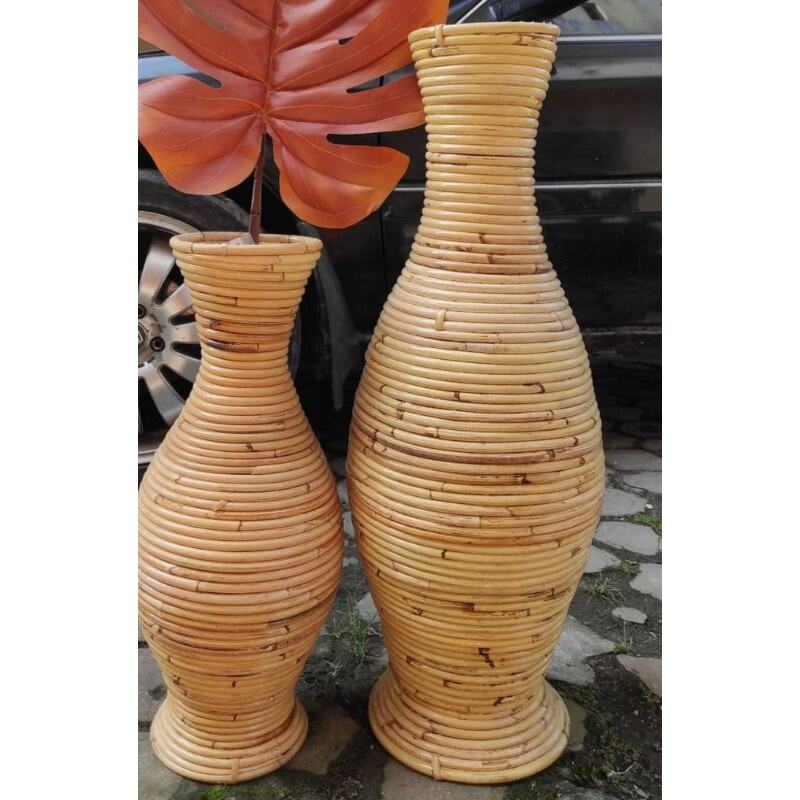Vas pot guci tempat bunga Rotan UK 70cm | Lazada Indonesia