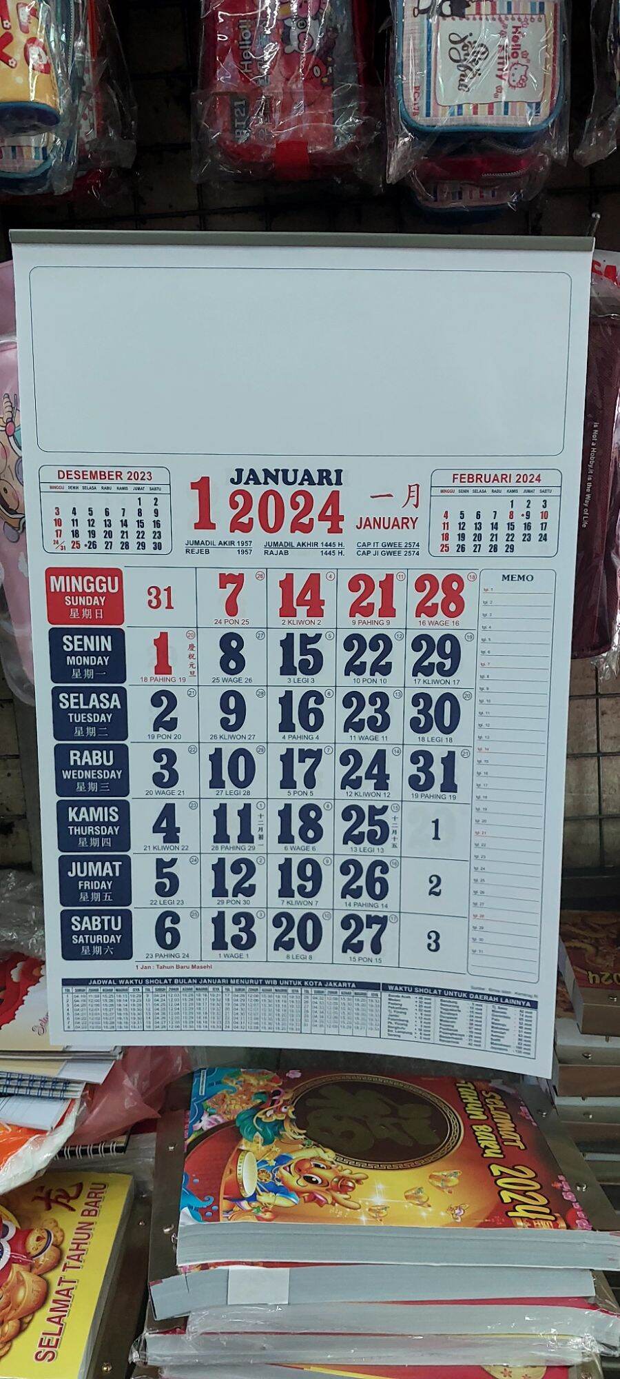 Kalender Dinding 2024 kalender kerja /kalender Angka | Lazada Indonesia