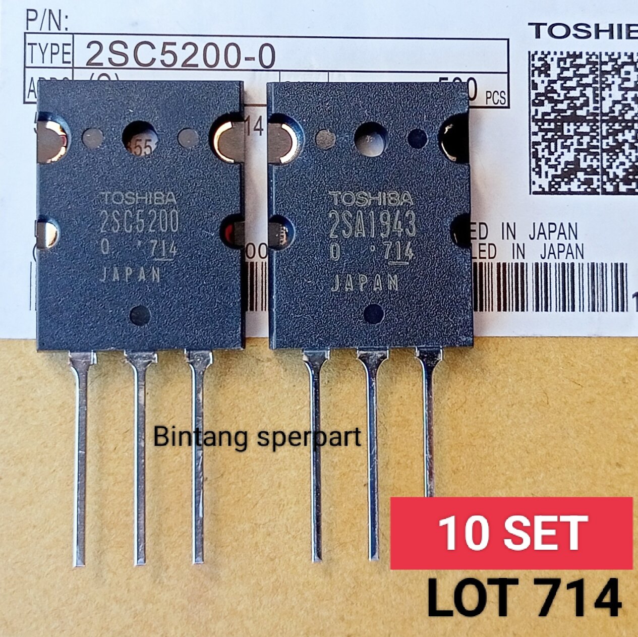 (10 SET) TOSHIBA 2SA1943 2SC5200 TRANSISTOR 2SC5200 TRANSISTOR 2SA1943 ...